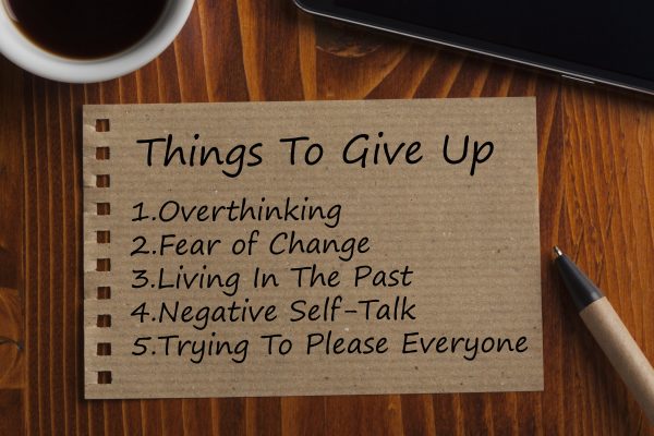 Things To Give Up written on recycled page – Go From Stress To Success!